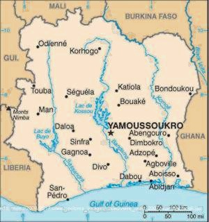 Dimbokro, Côte d'Ivoire - trackstick